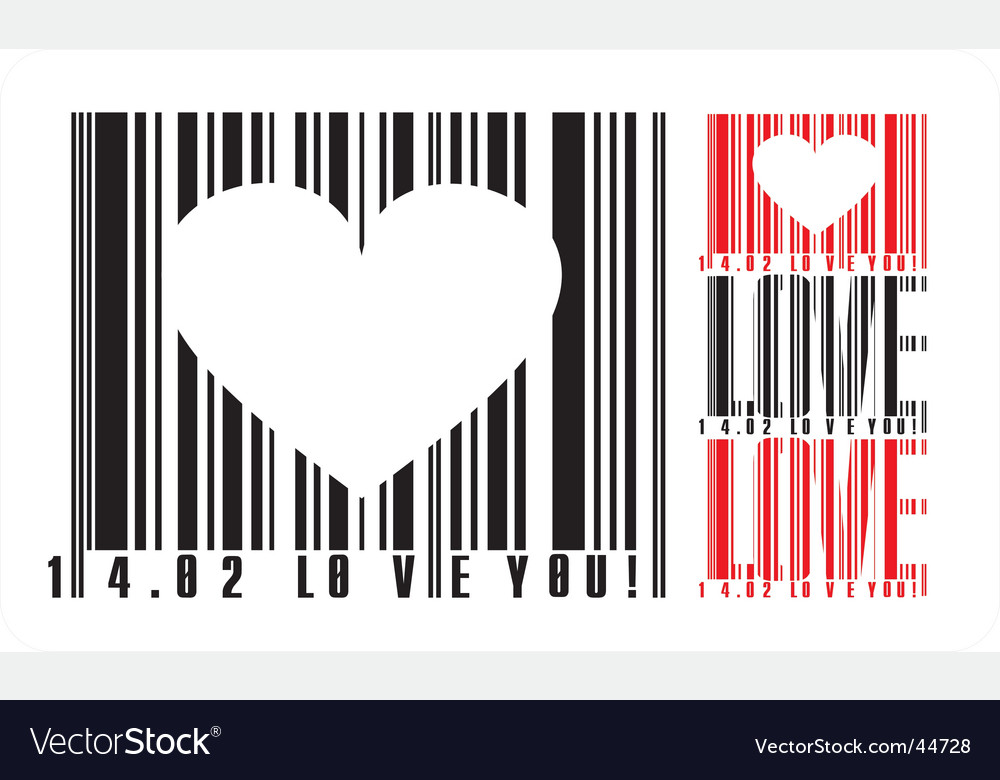 Valentines bar code Royalty Free Vector Image - VectorStock
