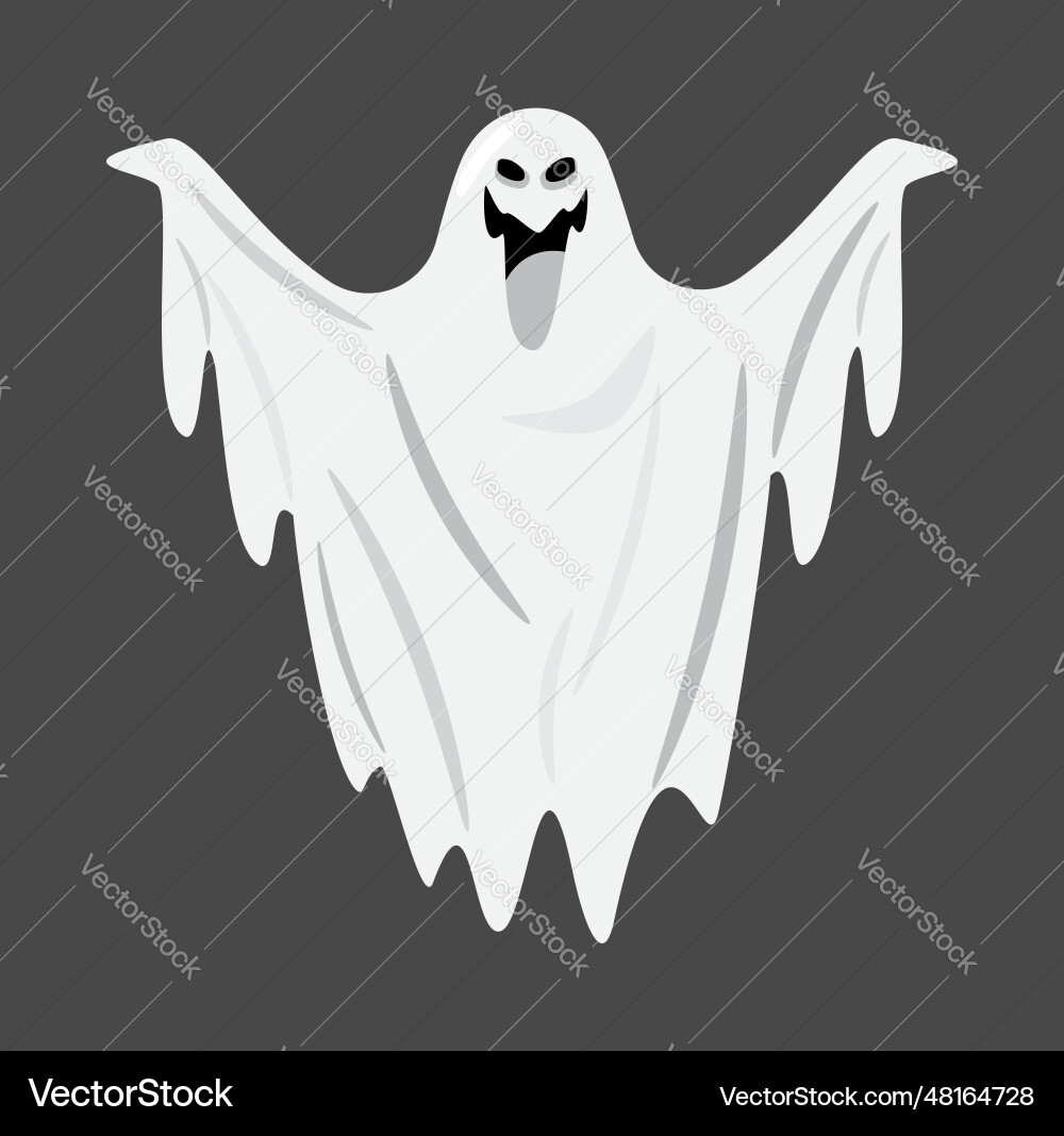 White cloth ghost halloween cartoon characters Vector Image