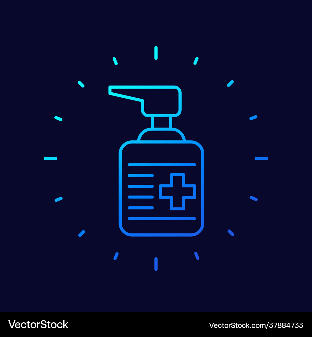 Antiseptic or alcohol gel line icon Royalty Free Vector