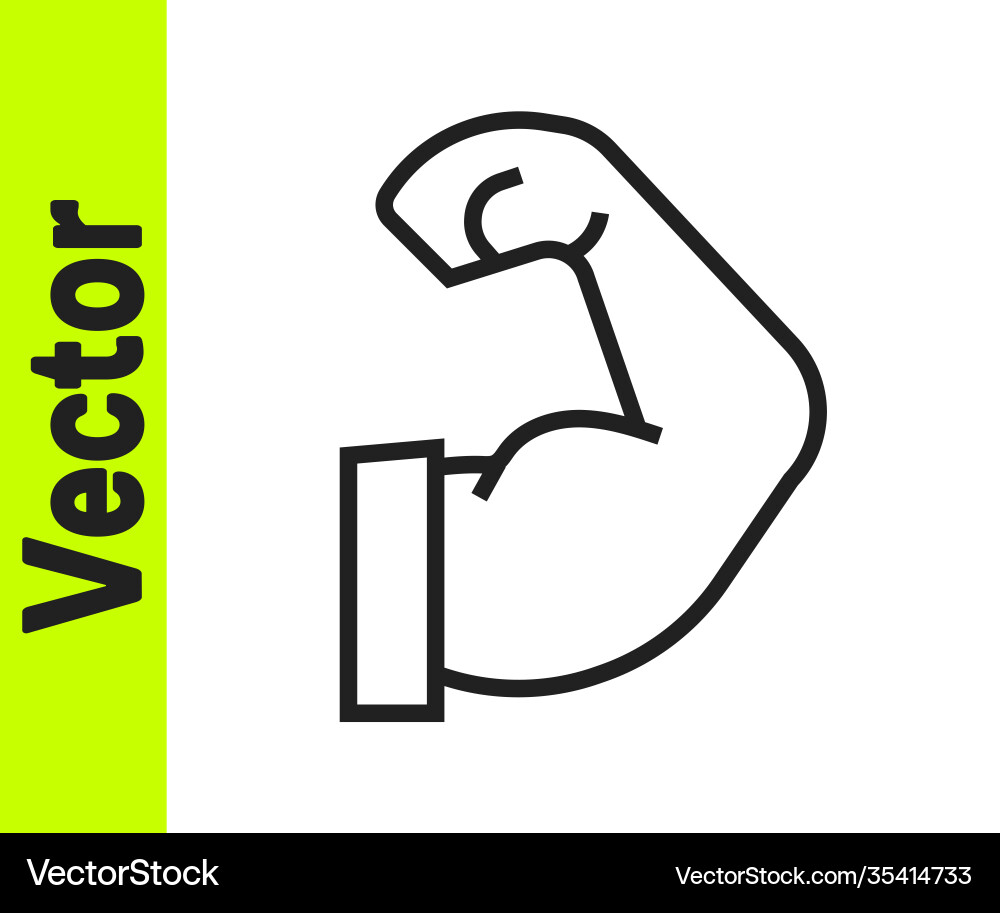Black line bodybuilder showing his muscles icon Vector Image