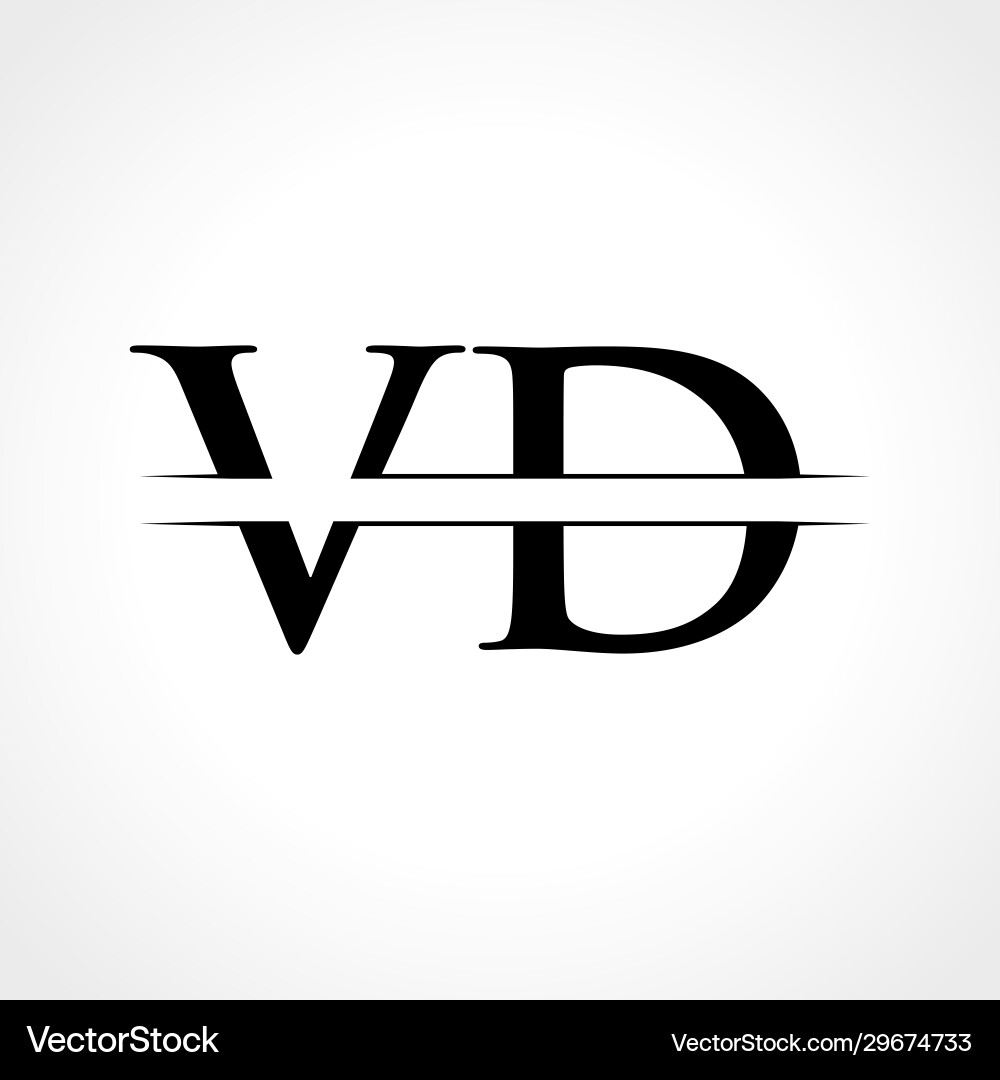 Creative letter vd logo template with black color Vector Image