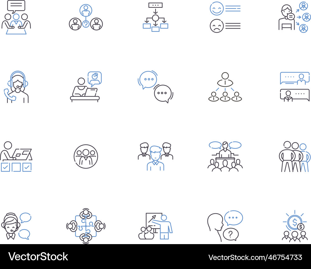 Discussion outline icons collection debate Vector Image