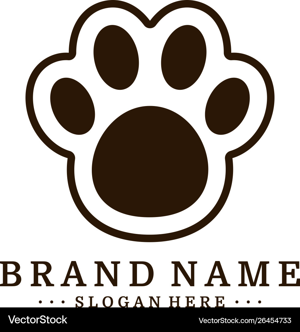 Dog foot logo design template icon Royalty Free Vector Image
