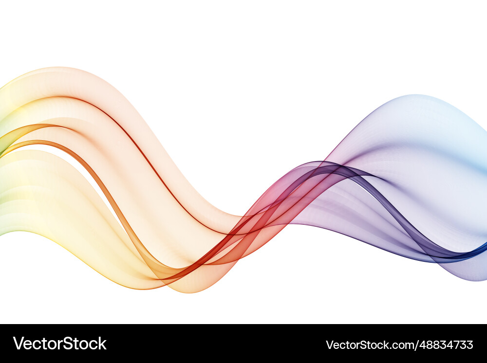 Flow of transparent wavy lines abstract wave Vector Image