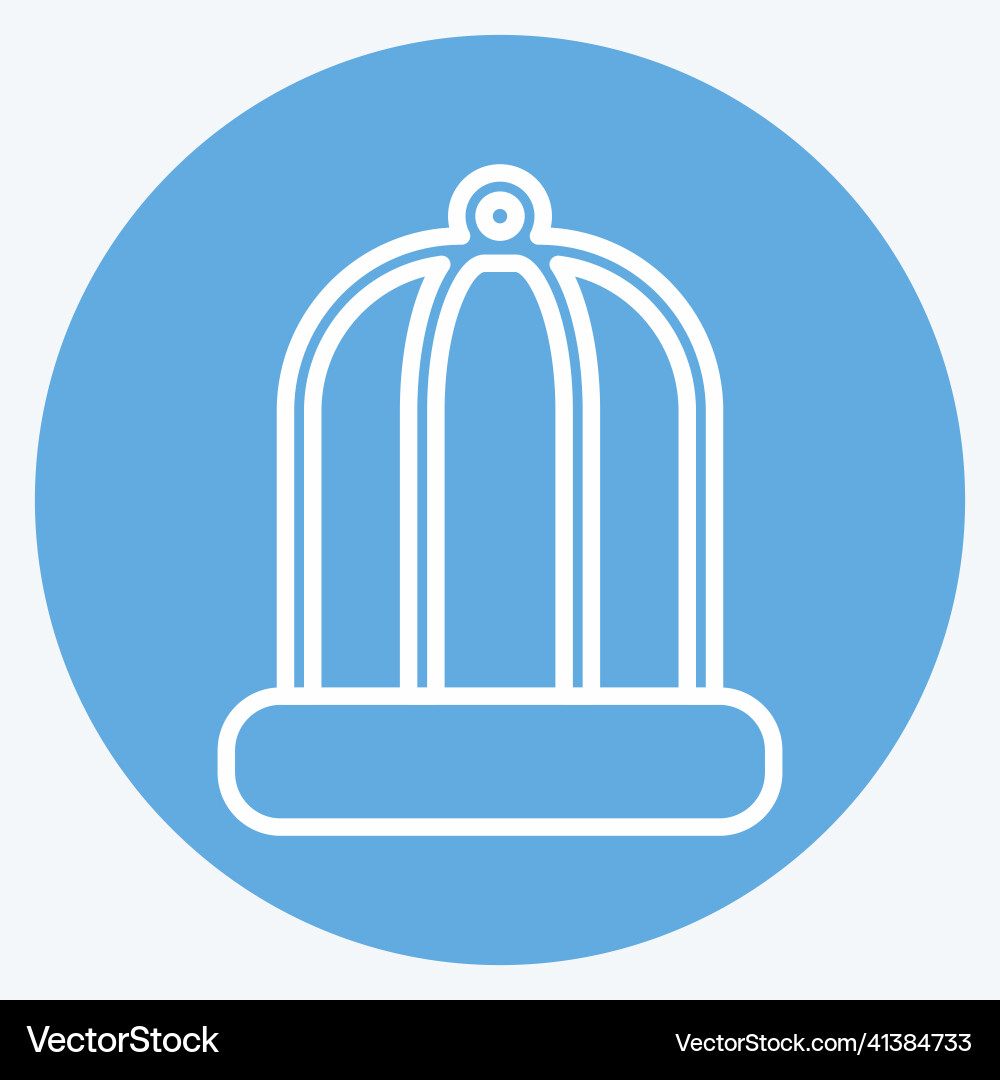 Icon bird cage - blue eyes style - simple Vector Image