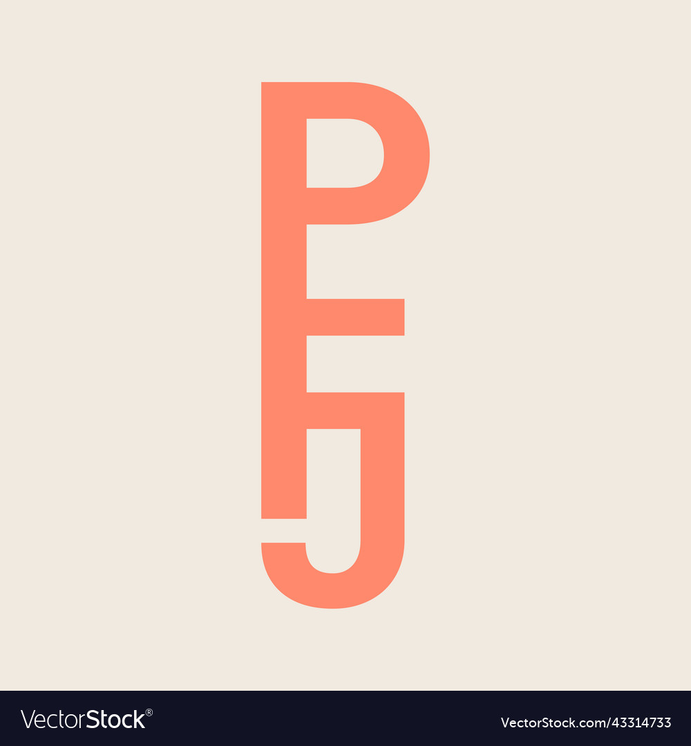 Initials logo pfj Royalty Free Vector Image - VectorStock