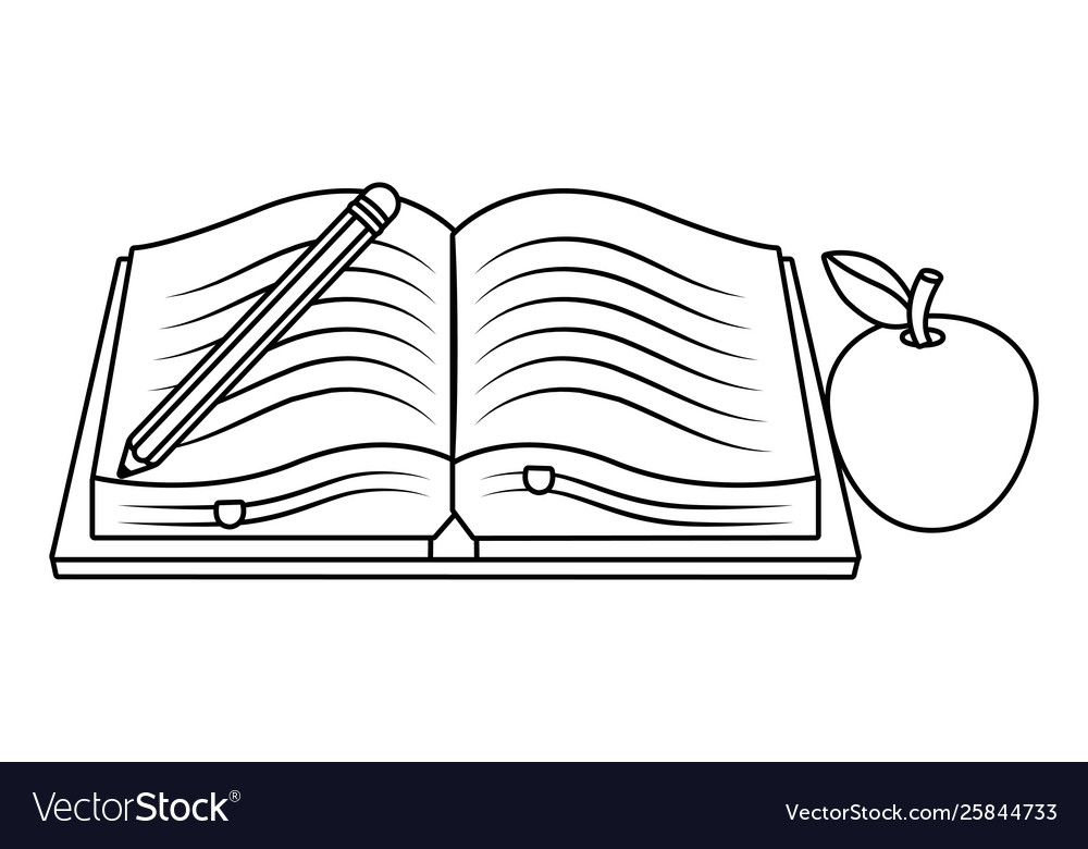 Isolated Book And Apple School Design Royalty Free Vector
