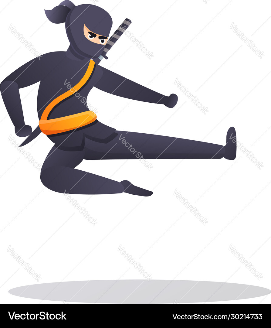 Karate ninja icon cartoon style Royalty Free Vector Image