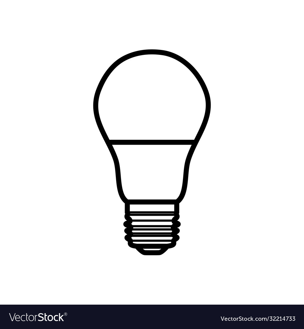 Led bulb light icon line style Royalty Free Vector Image