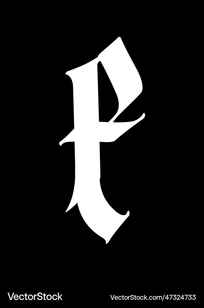 Letter e in the gothic style alphabet the symbol Vector Image