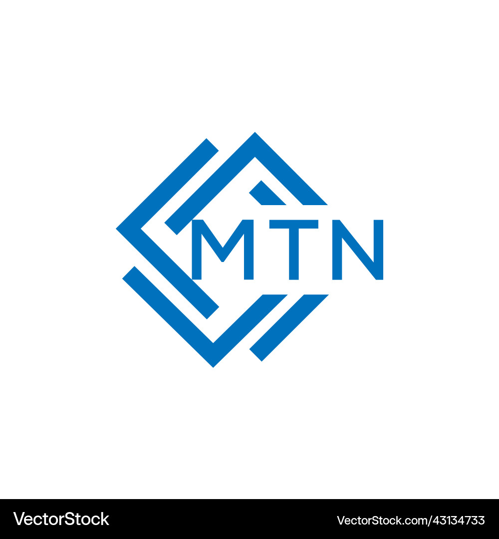 Mtn letter logo design on white background Vector Image