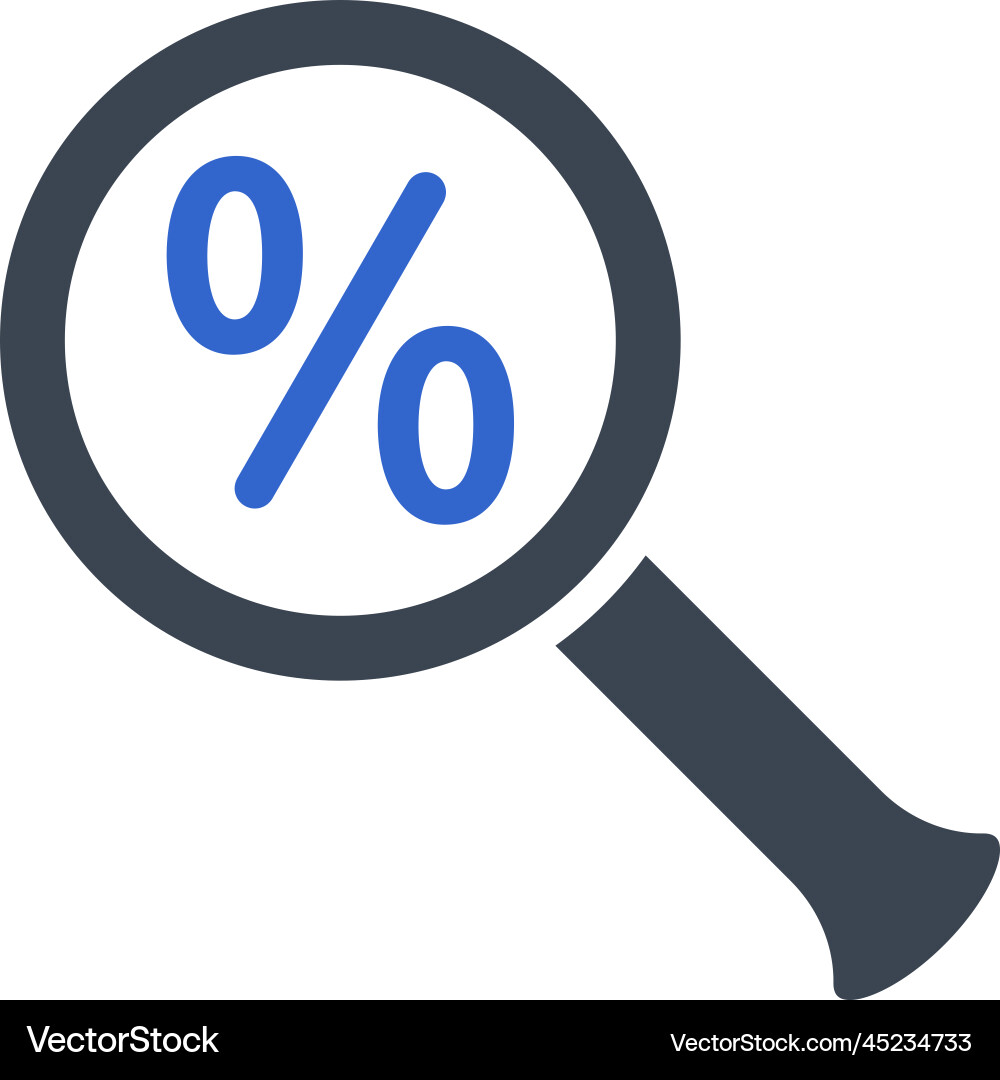 Search discount icon Royalty Free Vector Image