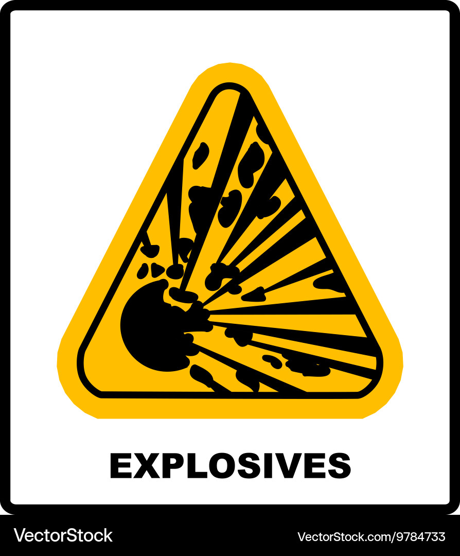 Symbol of the explosion in the triangle Royalty Free Vector