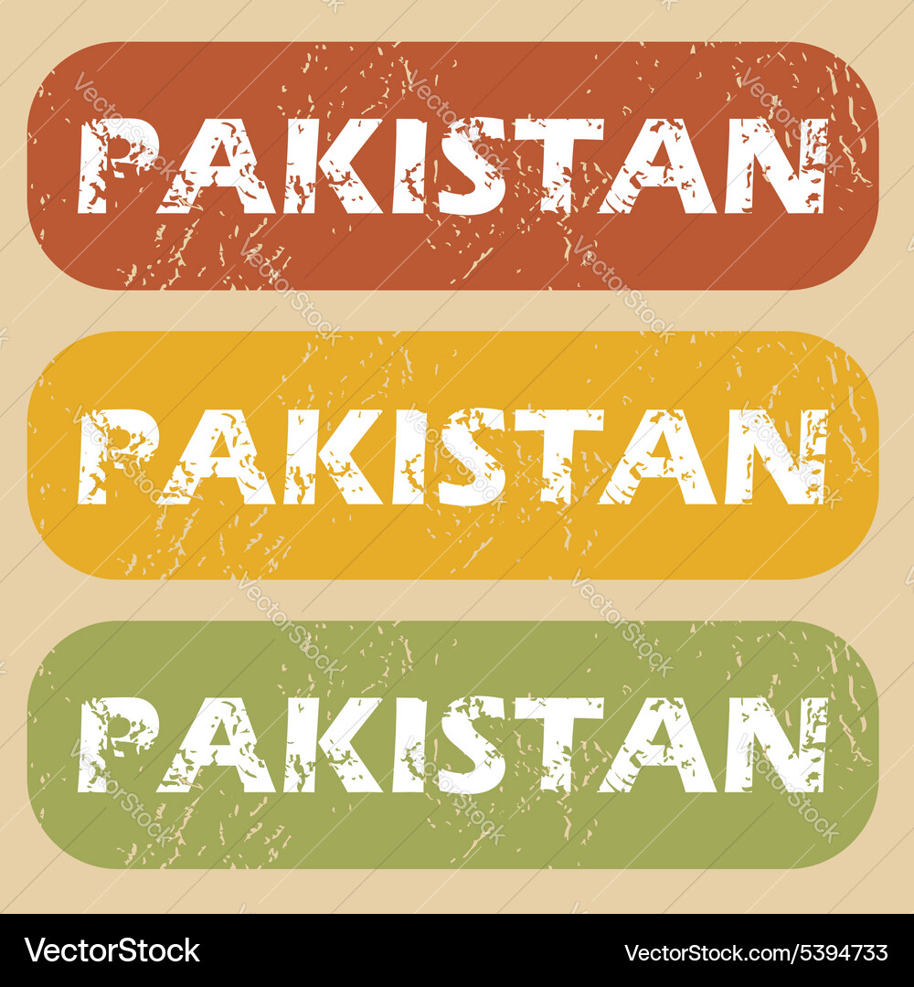 Vintage pakistan stamp set Royalty Free Vector Image