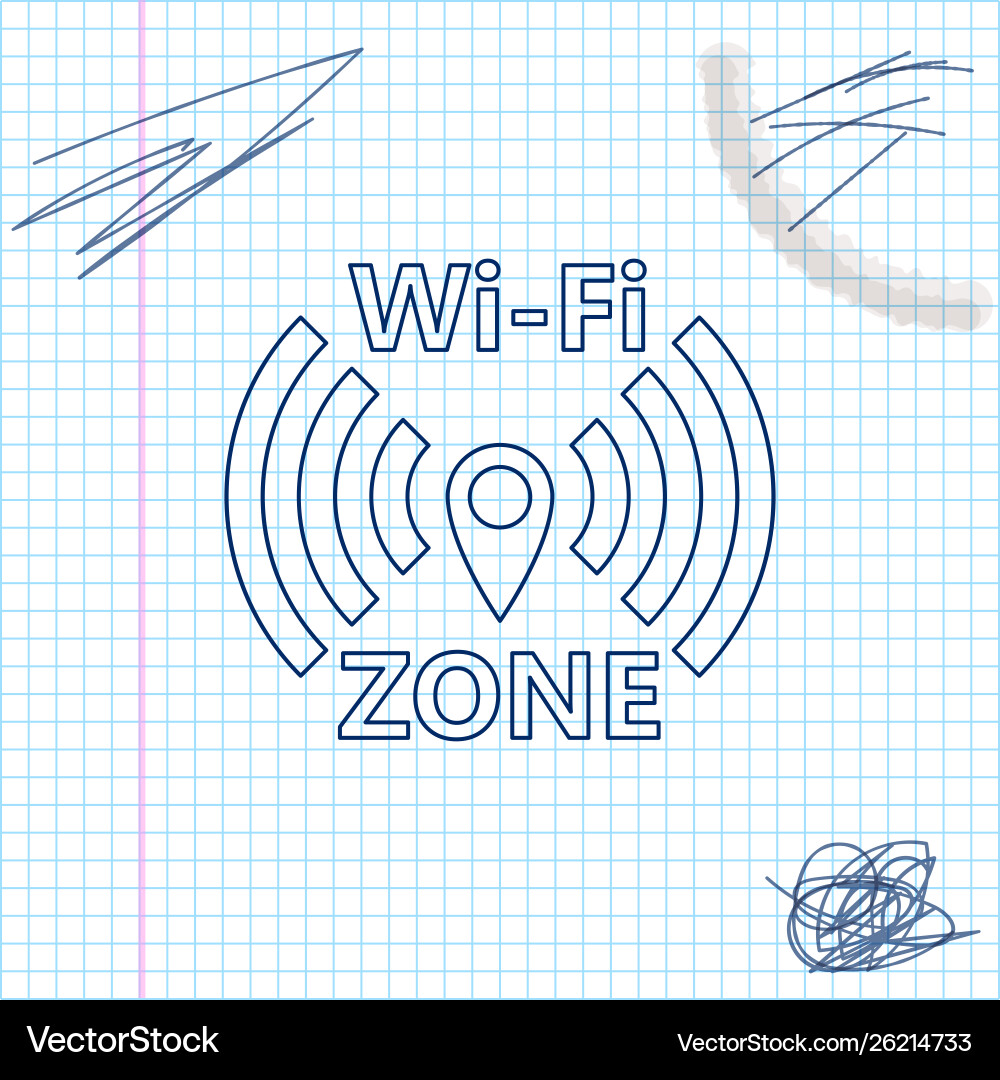 Wi-fi wireless internet network symbol line sketch
