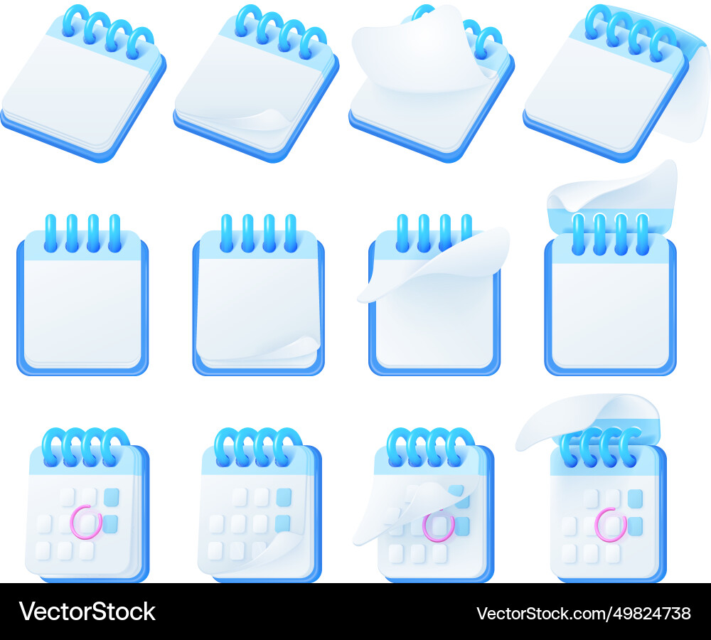 3d flip calendar paper folding calendars with Vector Image
