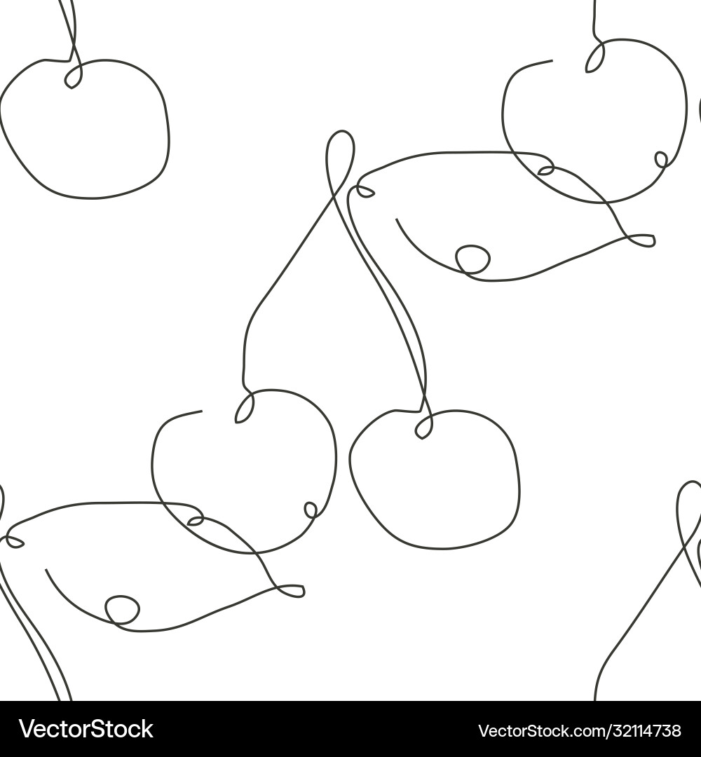 Fruitl seamless pattern line art Royalty Free Vector Image