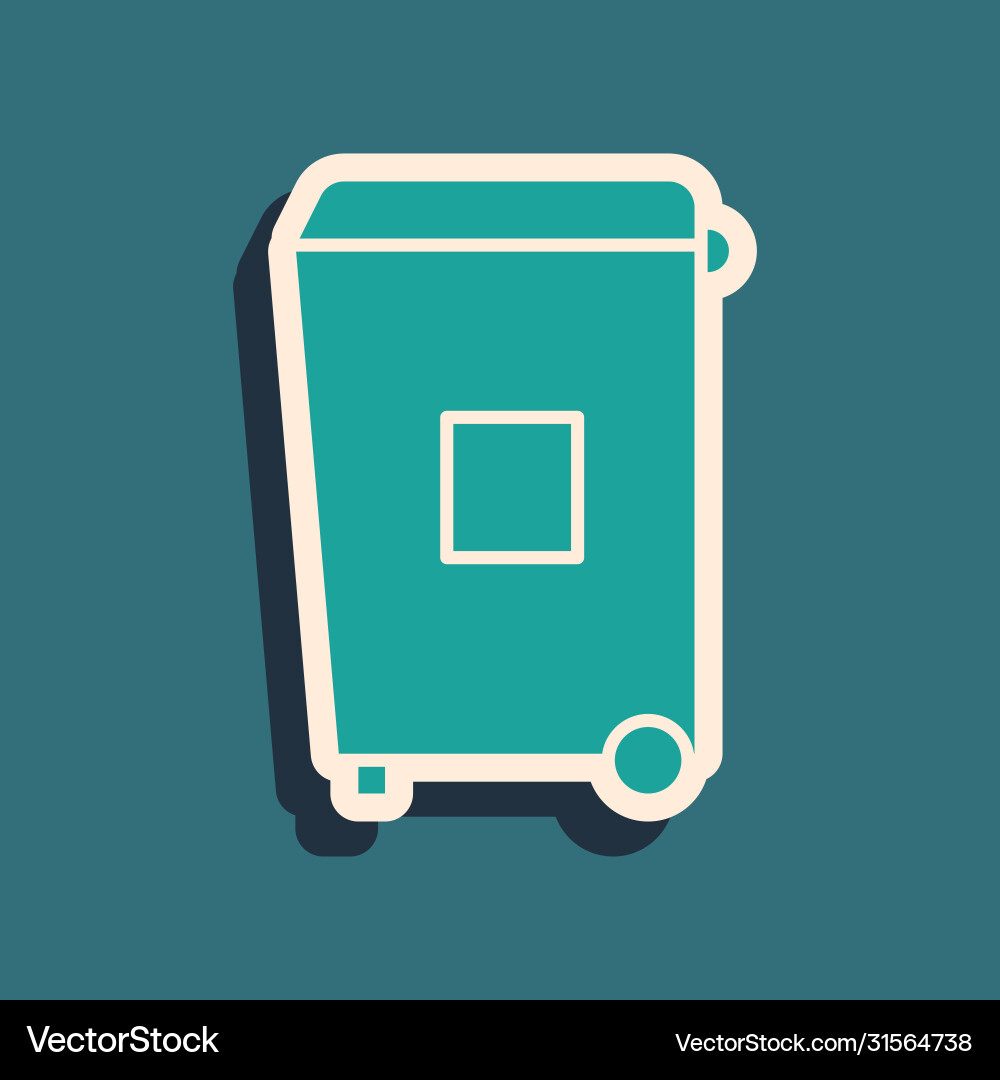 Green trash can icon isolated on background Vector Image