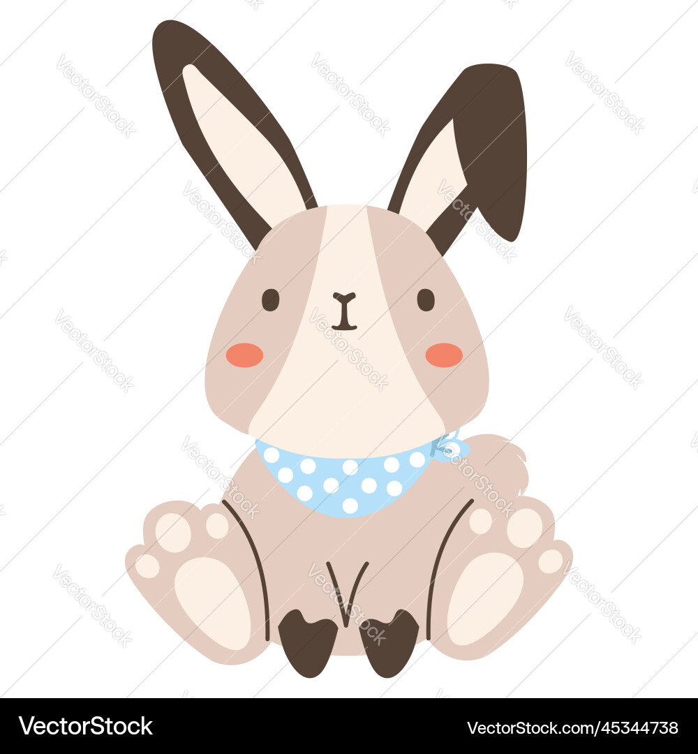 Happy bunny rabbit cartoon icon Royalty Free Vector Image
