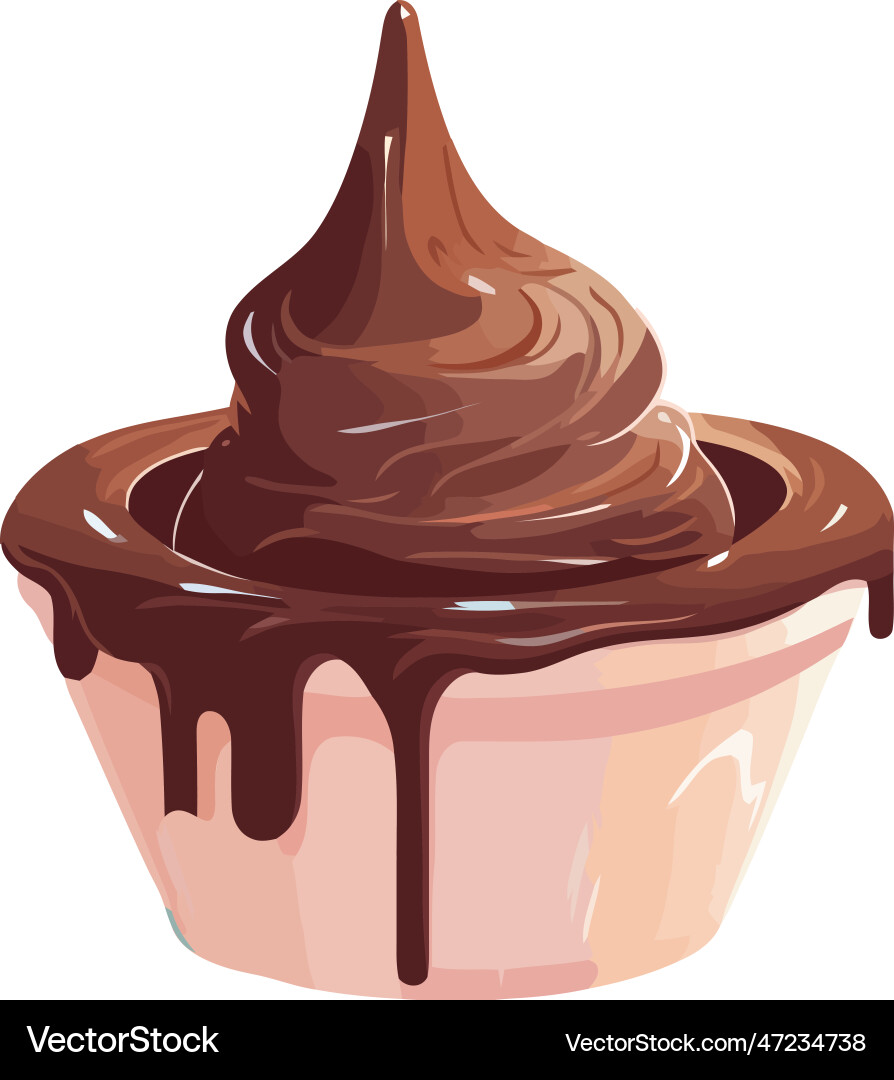 Icing drops sweet chocolate ice cream Royalty Free Vector
