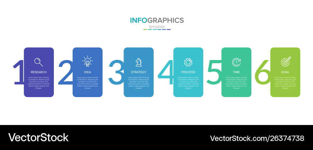 Infographic label template with icons 6 Royalty Free Vector