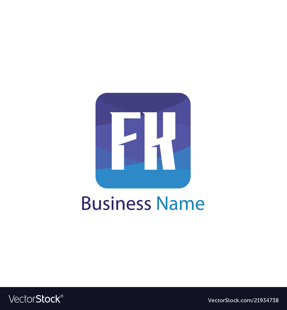 Initial letter fk logo template design Royalty Free Vector