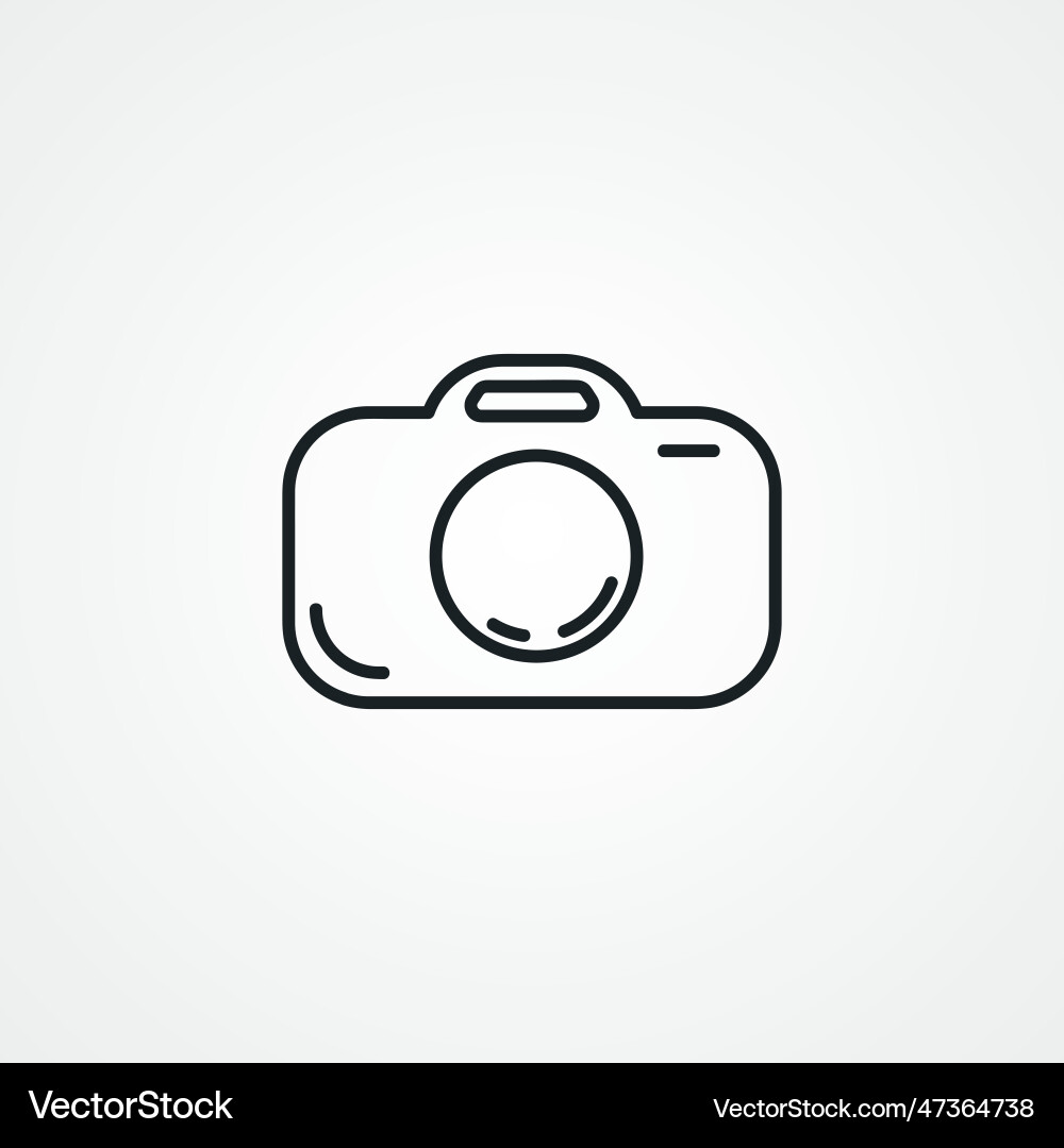 Photo camera line icon camera outline icon Vector Image
