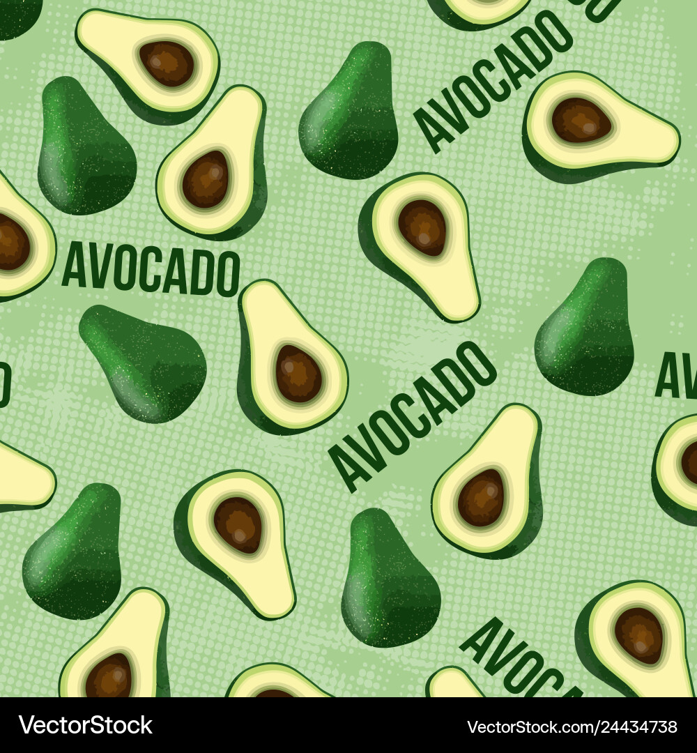 Seamless pattern with avocado Royalty Free Vector Image