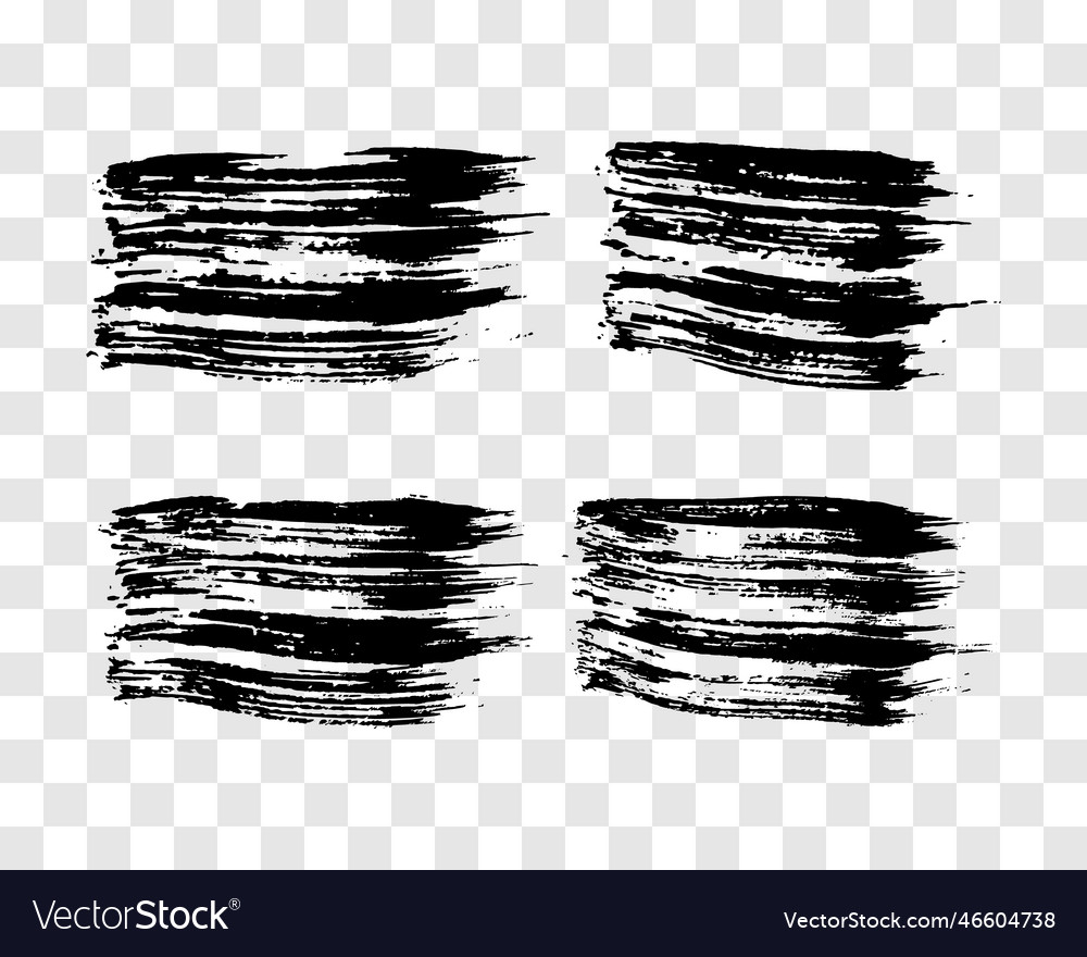 Set of black hand drawn brush strokes Royalty Free Vector