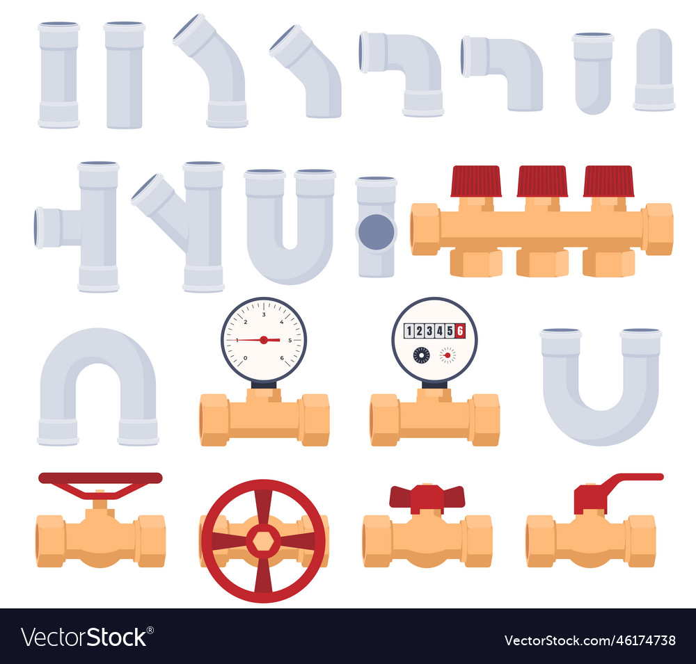 Spare parts for the pipeline bends connectors Vector Image