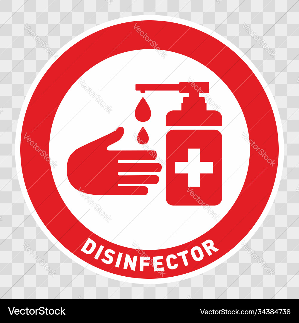 Warning and quarantine sign disinfector lockdown Vector Image