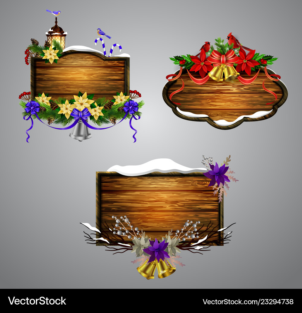 Wooden christmas board Royalty Free Vector Image
