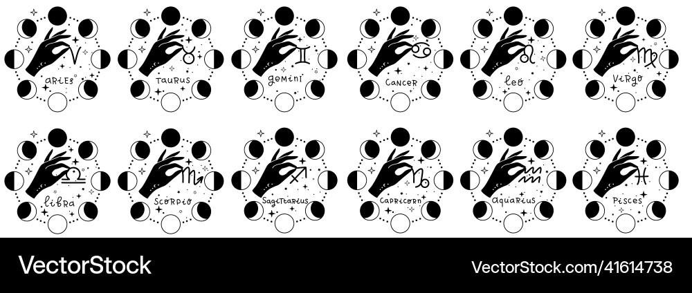 Zodiac astrology horoscope design Royalty Free Vector Image