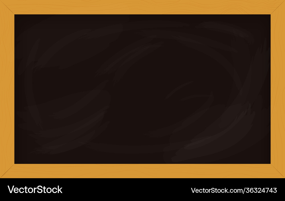 Black school board with wooden frame on white Vector Image