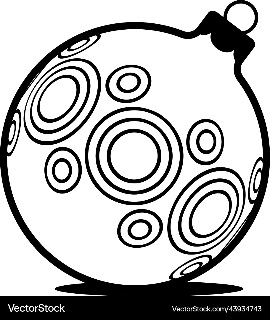 Christmas ball simple line icon ball Royalty Free Vector