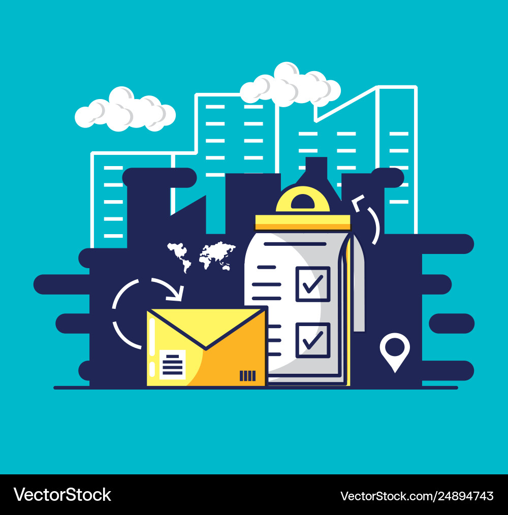 Delivery service order and icons Royalty Free Vector Image