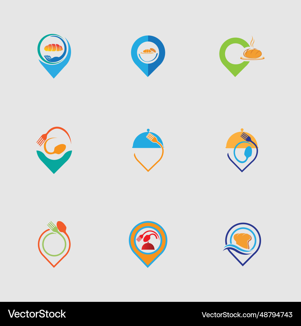 Food point logo designs concept restaurant Vector Image