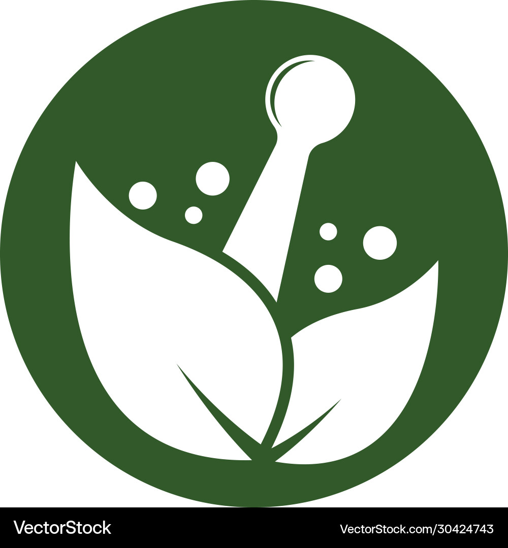 Herbal medicine symbol icon Royalty Free Vector Image