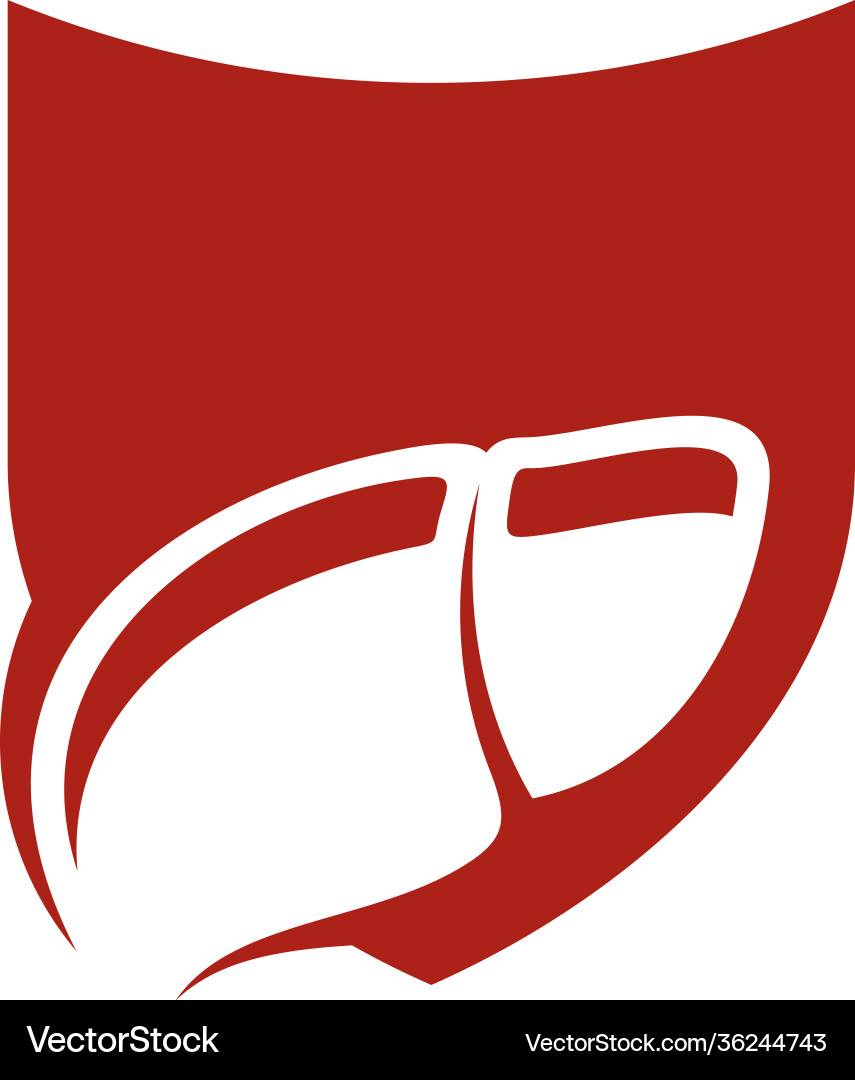 Liver with shield logo template creative Vector Image