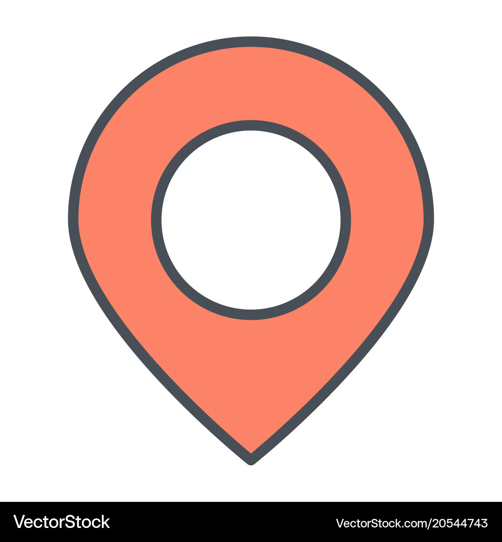 Location pointer line icon minimal pictograph Vector Image