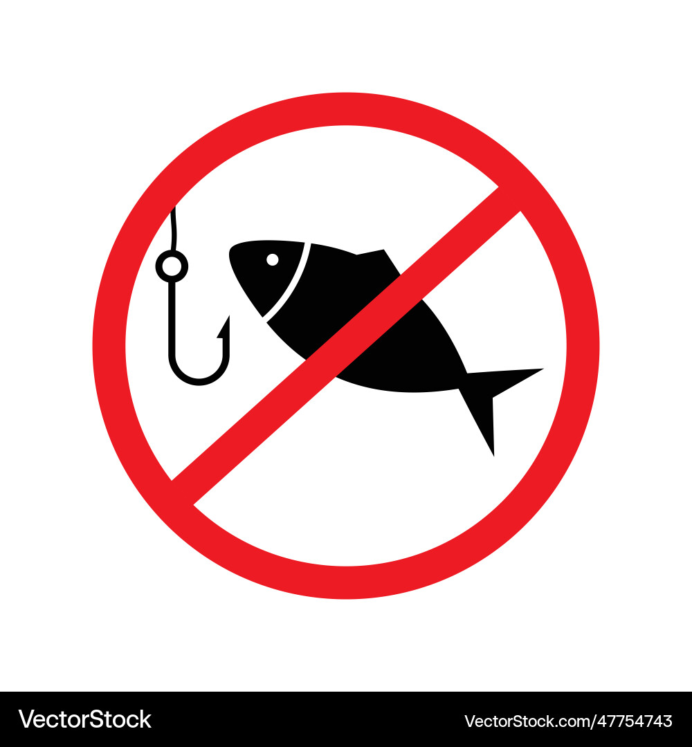 No fishing flat style icon Royalty Free Vector Image