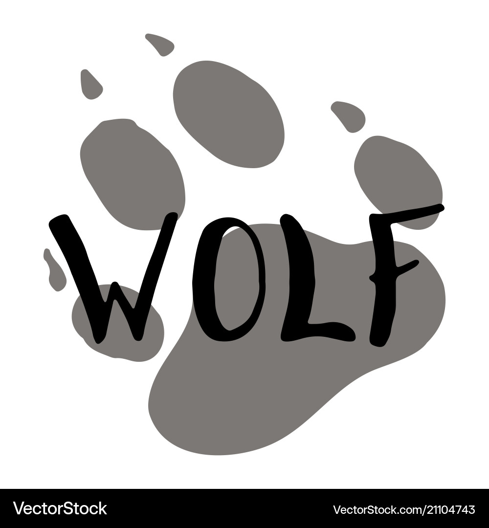 Paw print of a wolf Royalty Free Vector Image - VectorStock