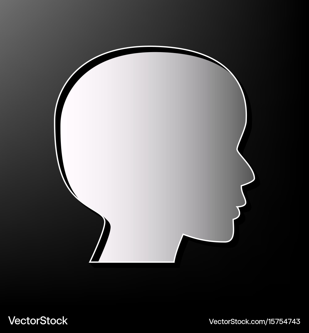 People head sign gray 3d printed icon Royalty Free Vector