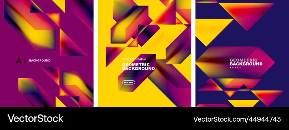 Set of abstract geometric poster Royalty Free Vector Image