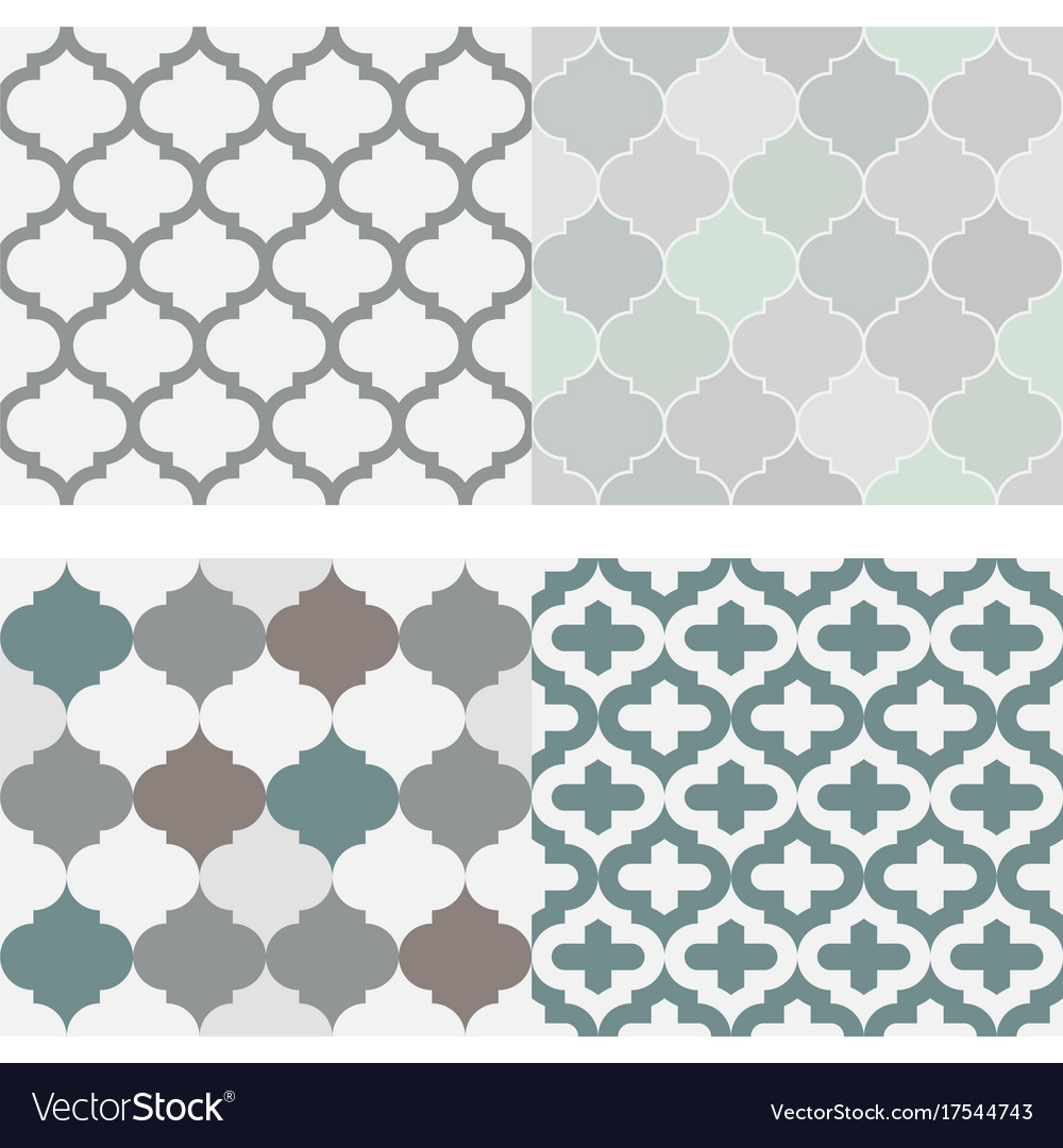 Set seamless moroccan tile pattern Royalty Free Vector Image