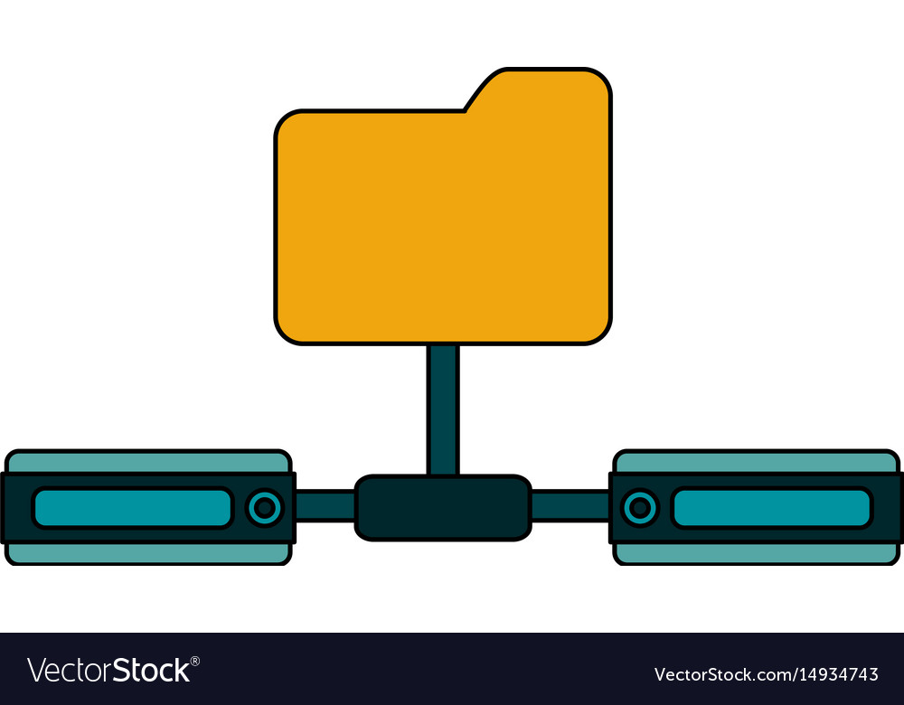 White background with network sharing folder Vector Image