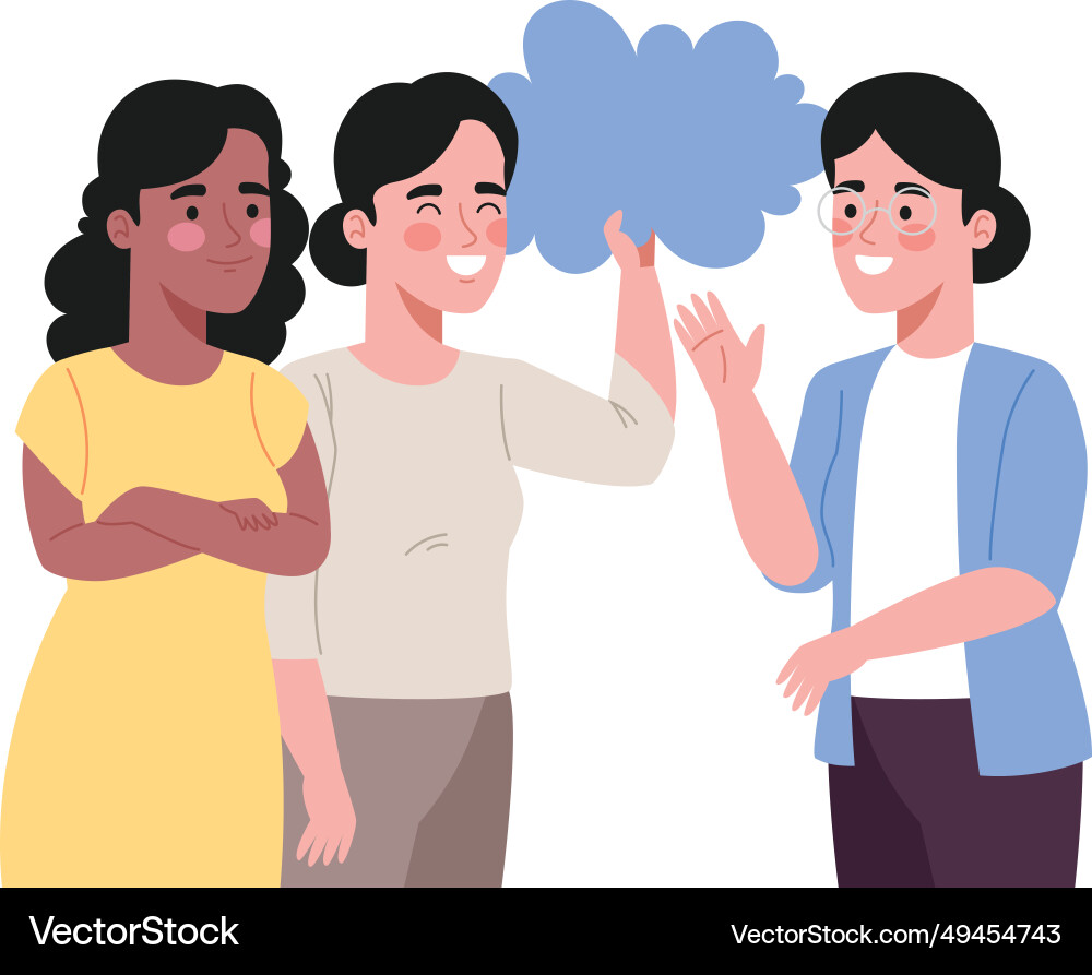 Worldwide people comunication women talking Vector Image
