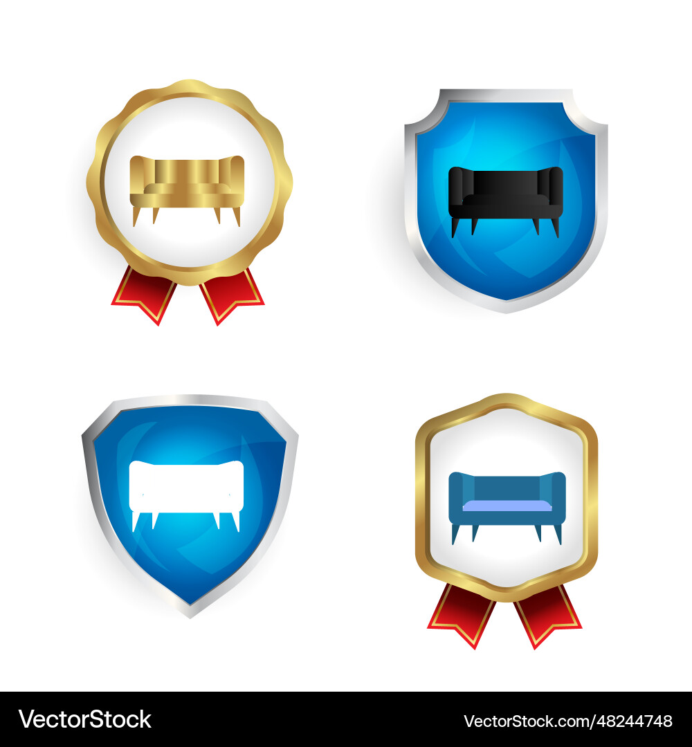 Abstract sofa chair badge and label collection Vector Image