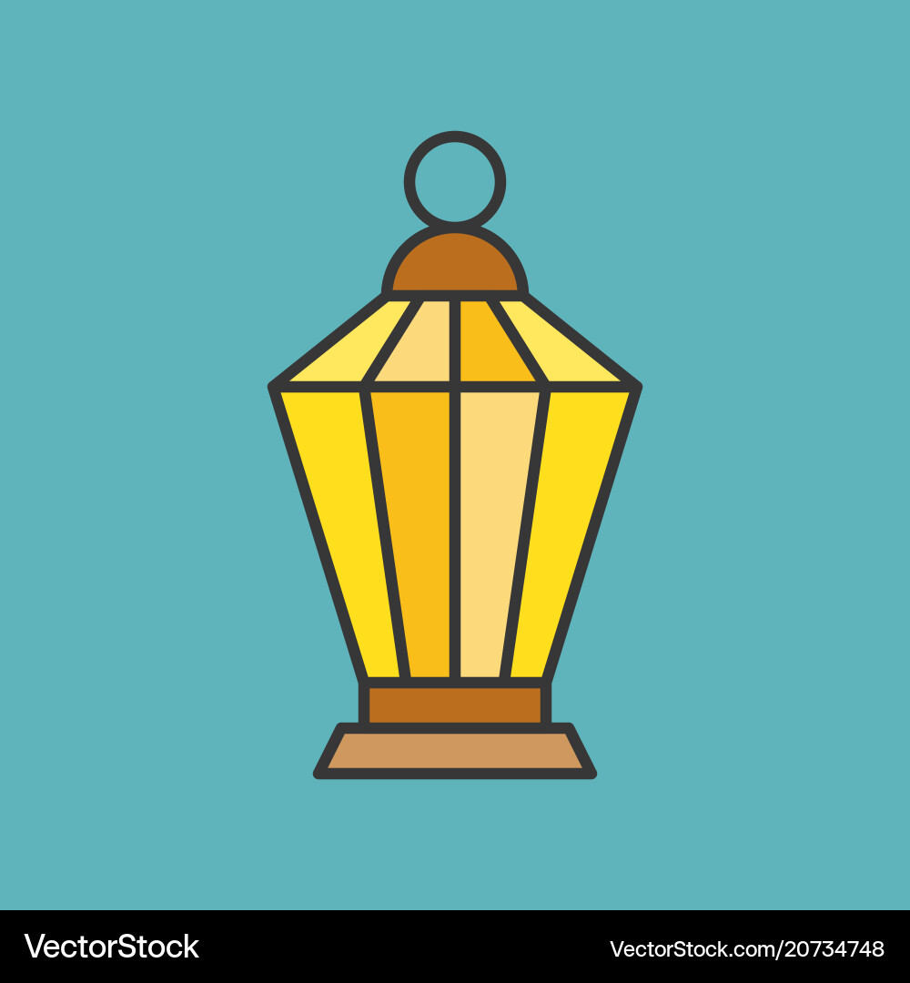 Arabic ramadan lamp filled outline icon Royalty Free Vector