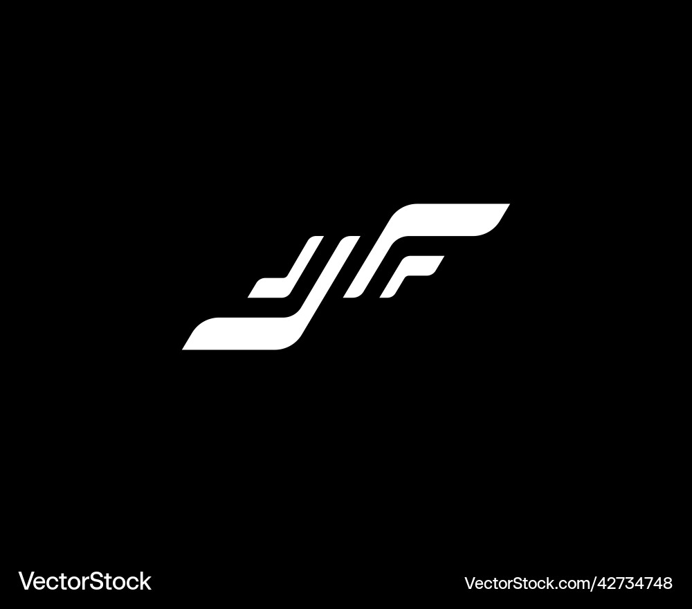 Bold letter j f logo design concept Royalty Free Vector